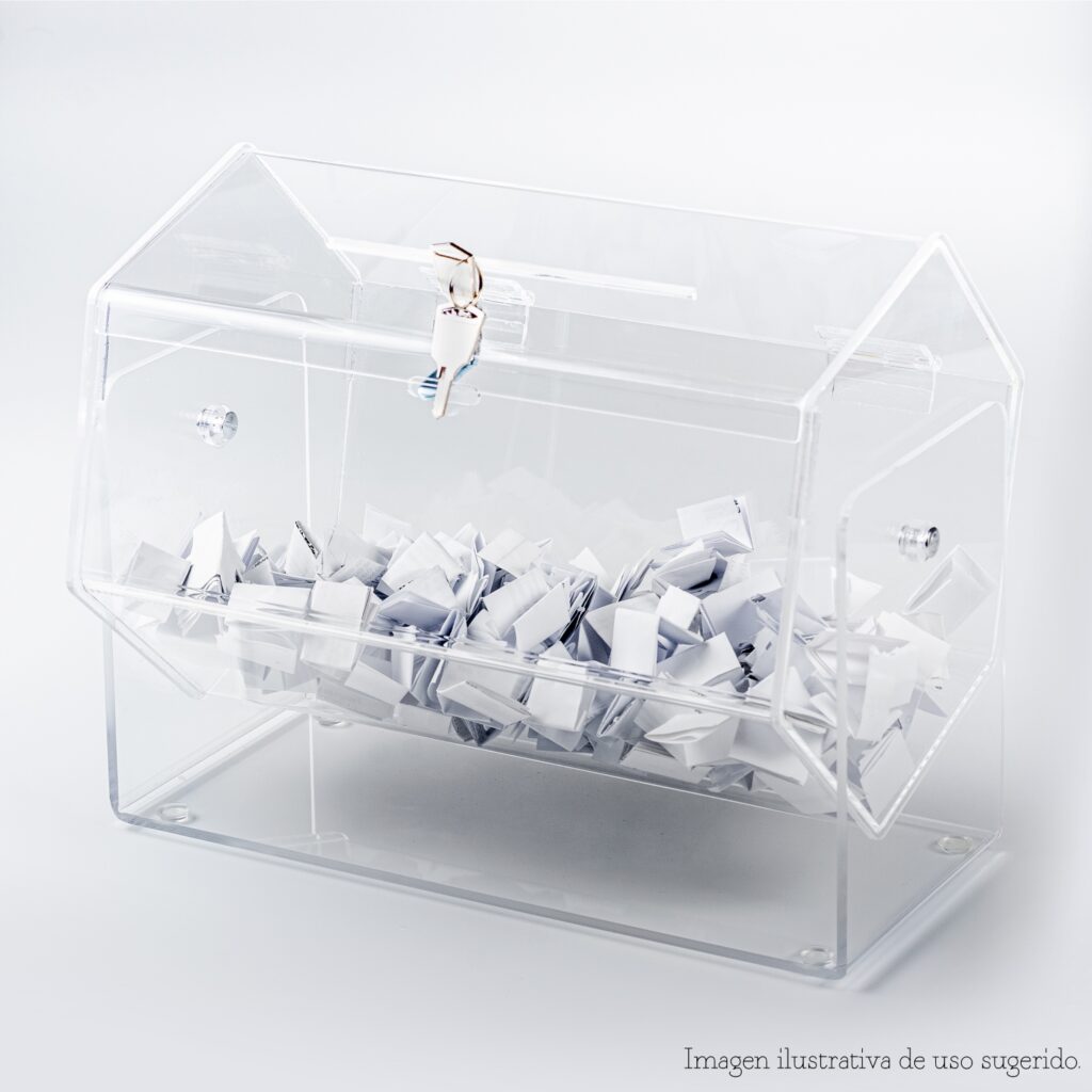 Tómbola de acrílico pequeña – urna para sorteos y rifas - Megacril ...
